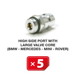 High side port with large valve core (BMW-Mercedes-Mini-Rover) (5 pcs ...